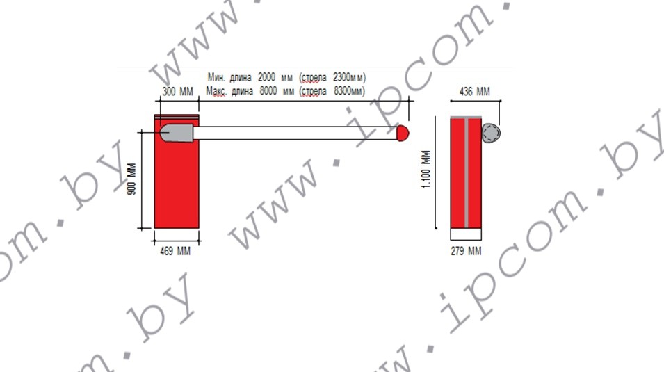 Автоматический шлагбаум FAAC B680H (24 В Hybrid) — Продукция — IPCOM